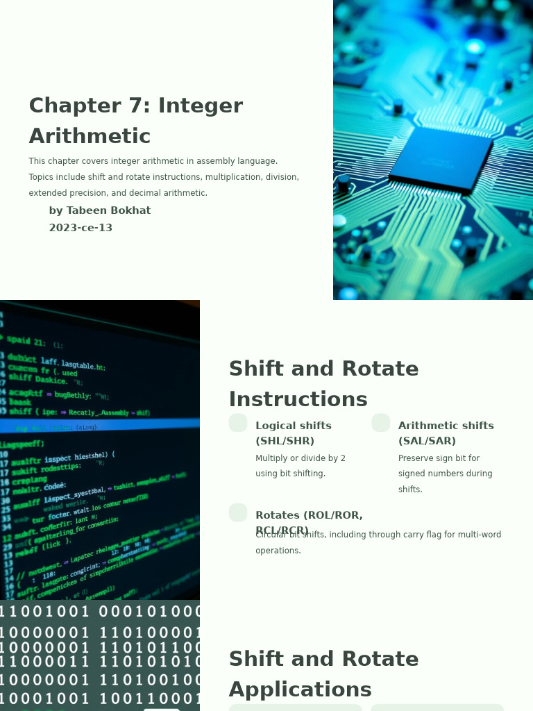 Chapter 7 - Integer Arithmetic | PDF | Binary Coded Decimal | Arithmetic