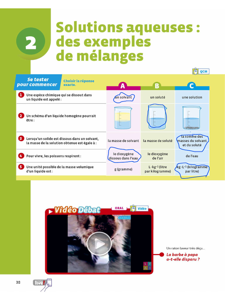 CHAP. 02 - SOLUTIONS AQUEUSES - Des Exemples de Mélanges | PDF