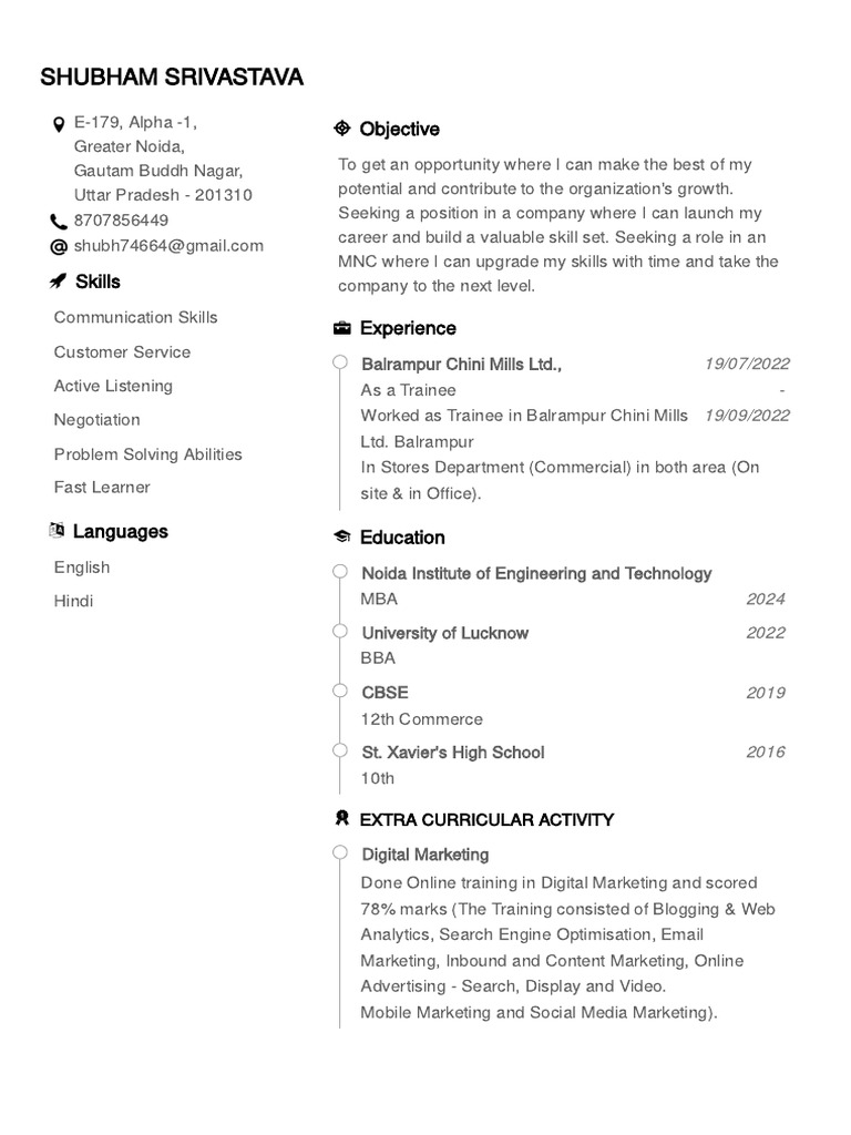 Shubham Srivastava's CV | PDF | Business | Media Manipulation