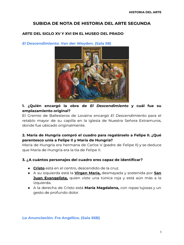 Subida de Nota Arte Segunda Evaluación | PDF | Pinturas | Rafael