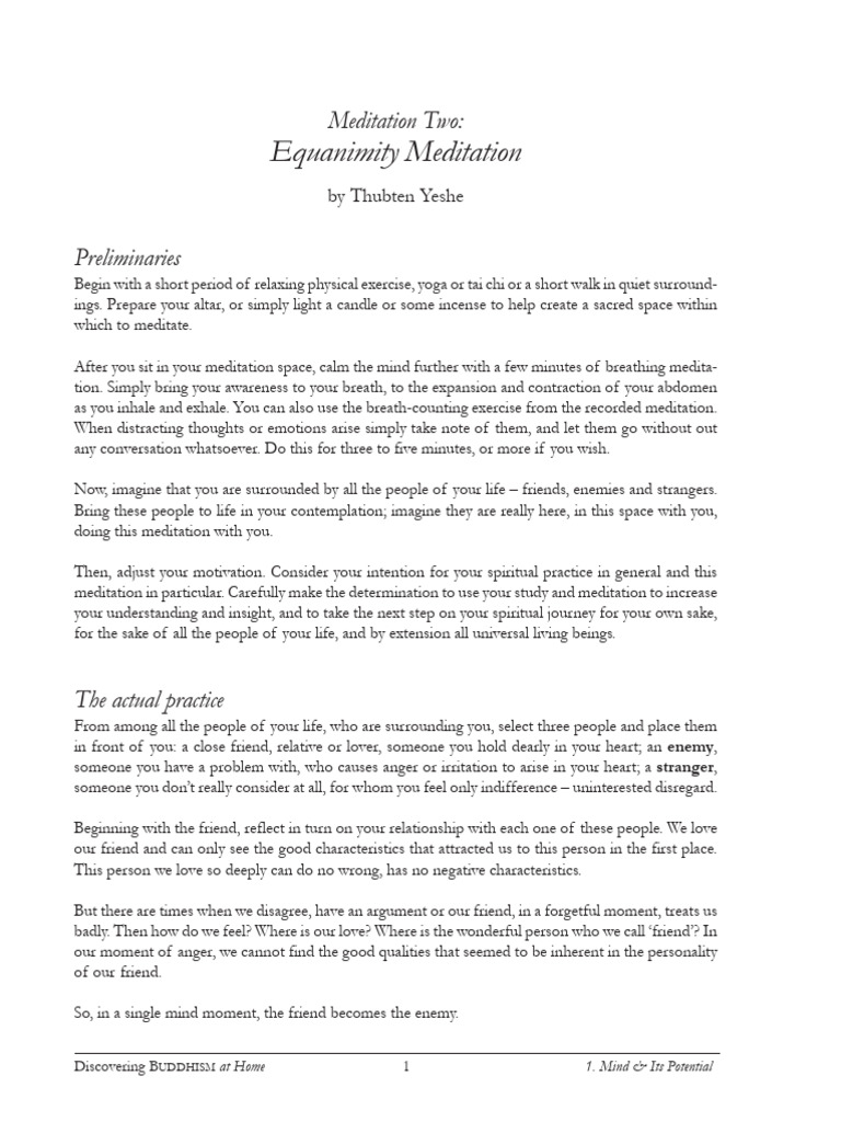 DB01 MEDbyTY 3 Equanimity PDF | PDF | Meditation | Breathing