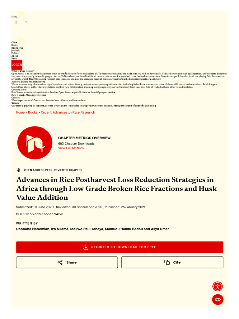 Advances in Rice Postharvest Loss Reduction Strategies in Africa ...