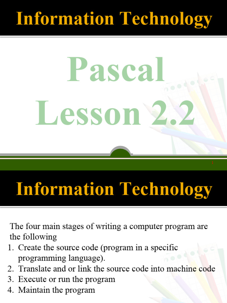 LESSON 2.2 - Simple Pascal Part 1 - Inut & Output Statements | PDF | Computer Program | Programming