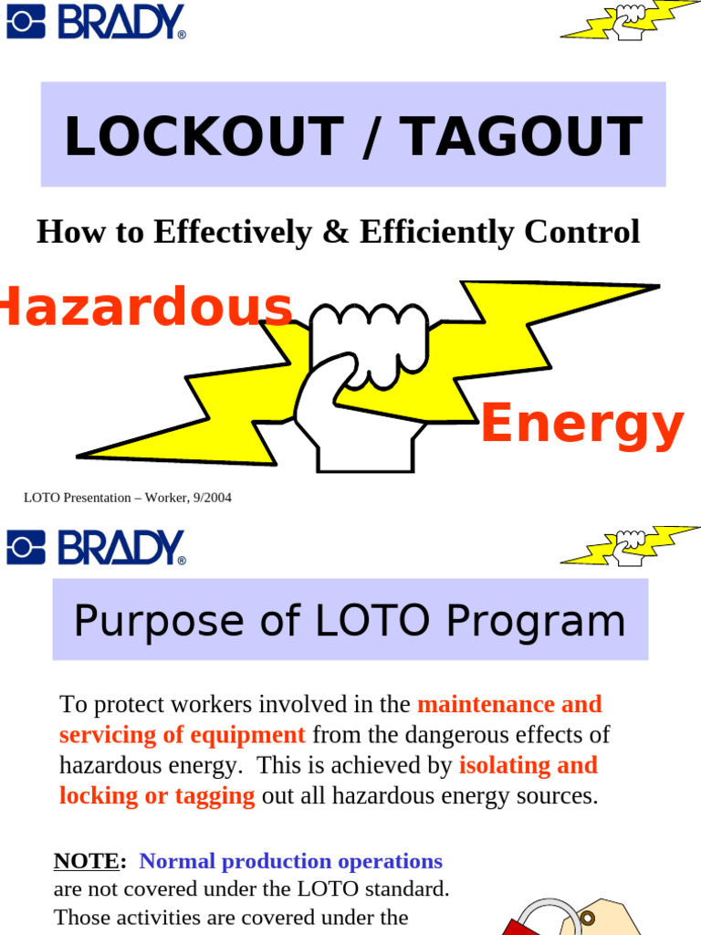 LOTO Awareness Training, 8-07 | PDF | Manufactured Goods | Occupational ...