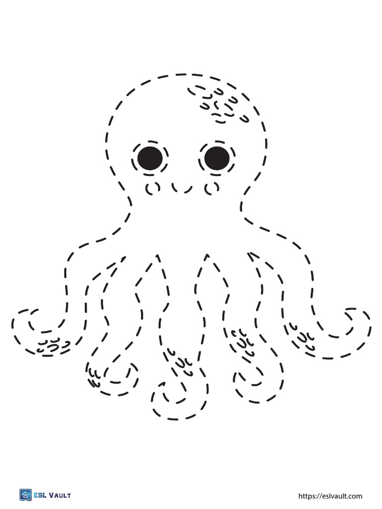 Sea Animal Tracing Worksheets Octopus | PDF