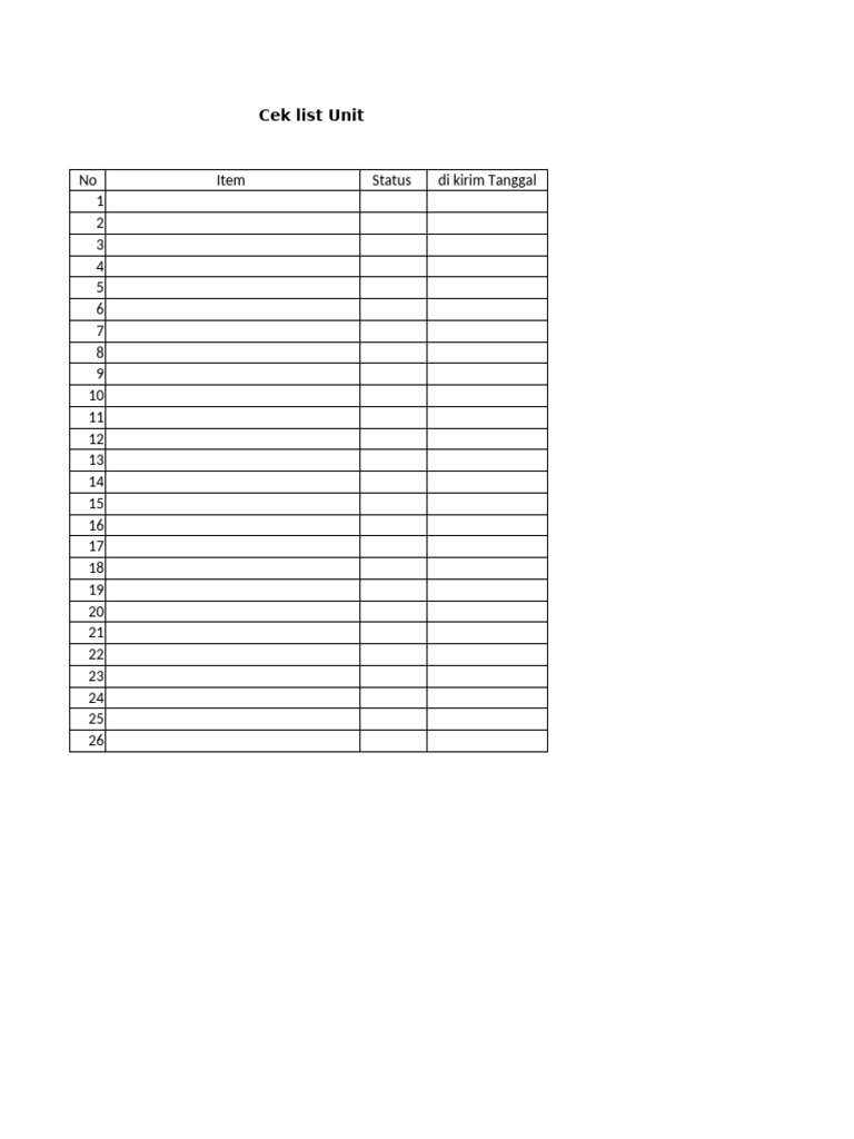 Cek List | PDF