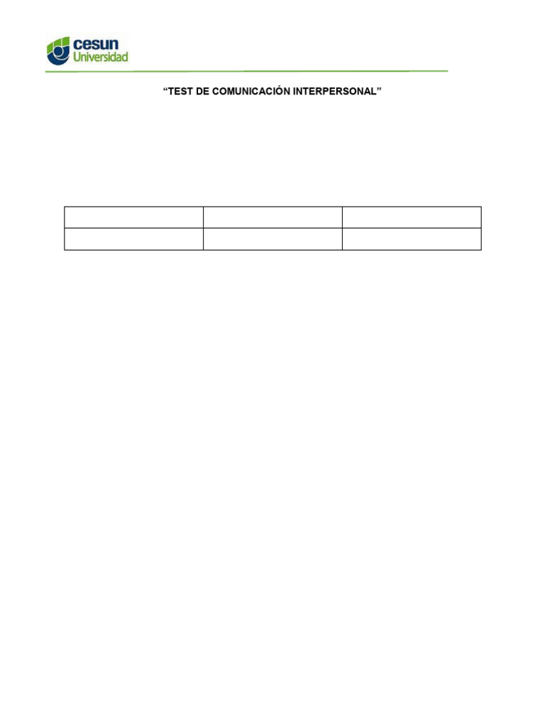 Act.2.3 Test de Comunicación Interpersonal | PDF | Comunicación ...