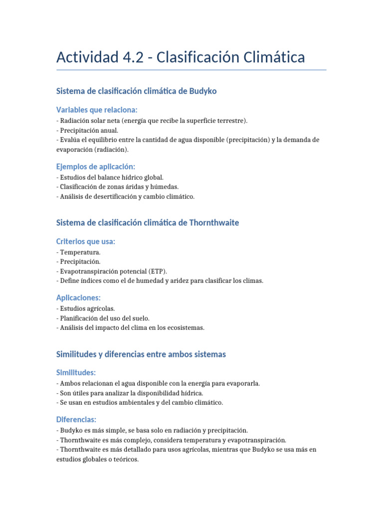 Actividad 4.2 Clasificación Climática | PDF