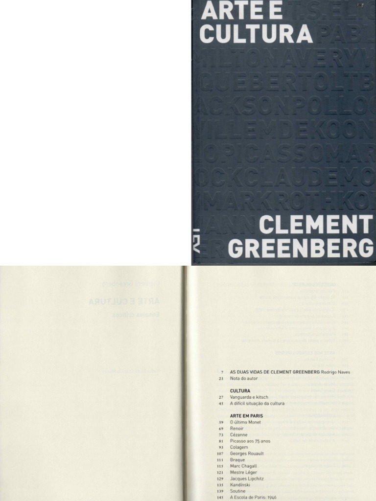 GREENBERG. Clement. Arte e cultura Ensaios críticos | PDF