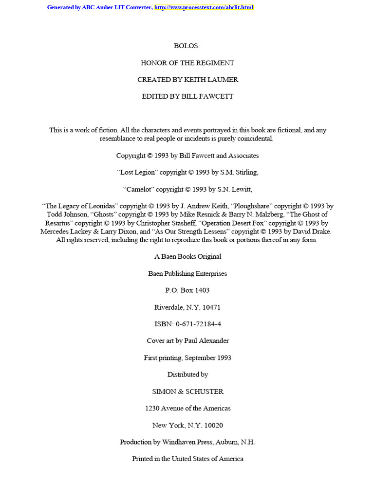 Bolo - Honor of The Regiment (1) - Laumer | PDF