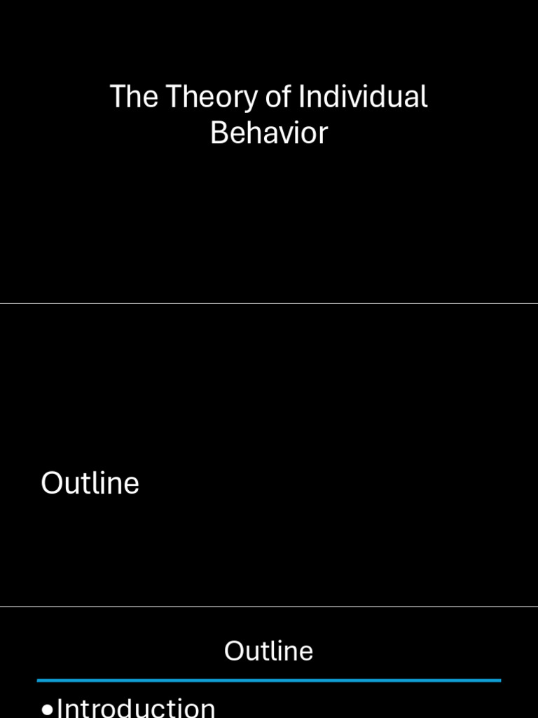 C4 - Theory of Individual Behavior | PDF | Marketing | Consumers