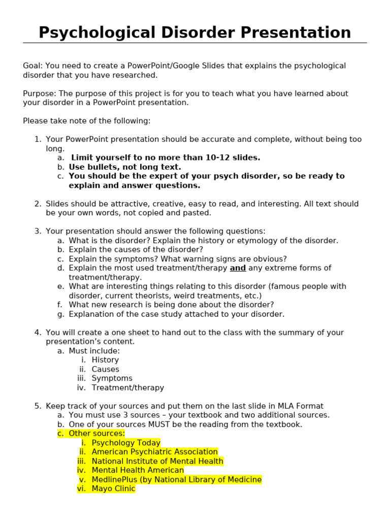05 - Psychological Disorder Presentation THIS ONE | PDF | Mental ...