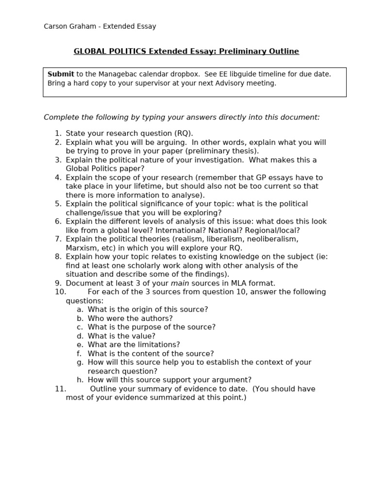 EE Global Politics Prelim Outline | PDF