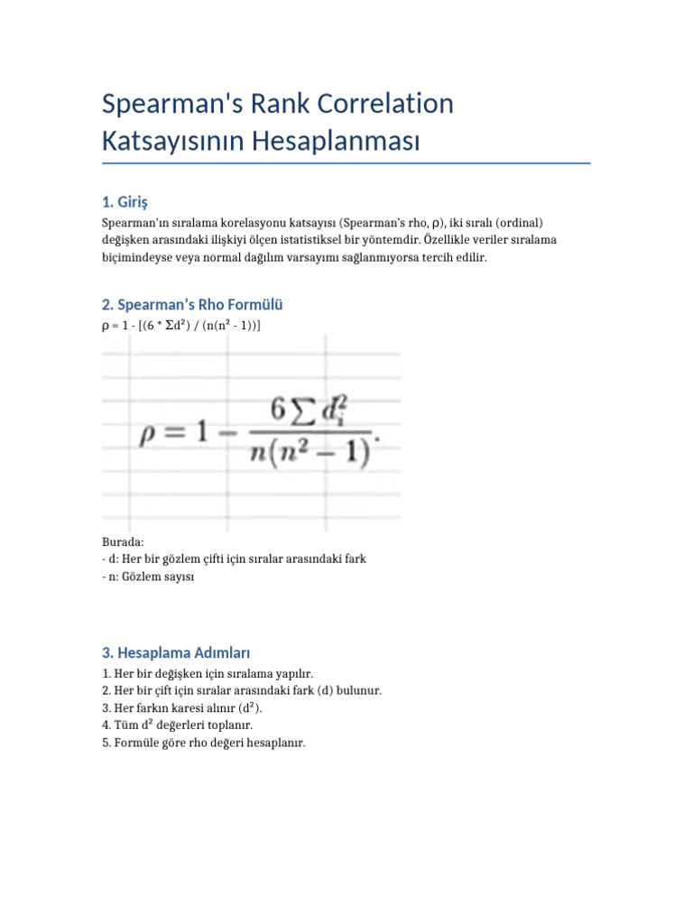 Spearmans Rank Correlation Pdf