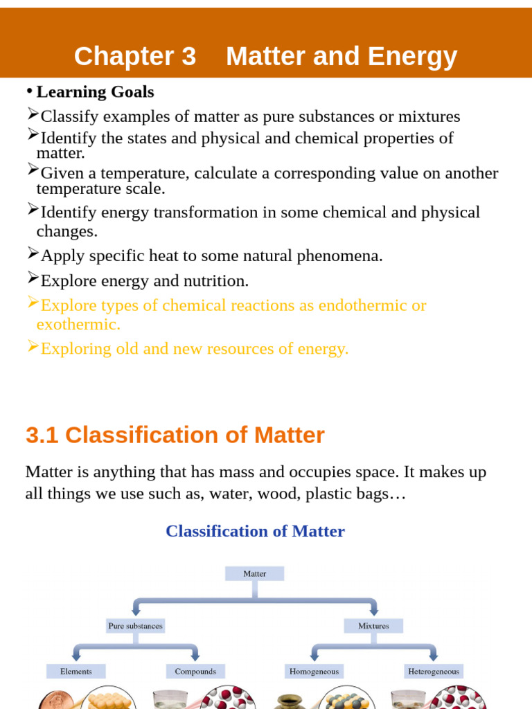 Chapter-03-Matter and Energy | PDF | Calorie | Mixture