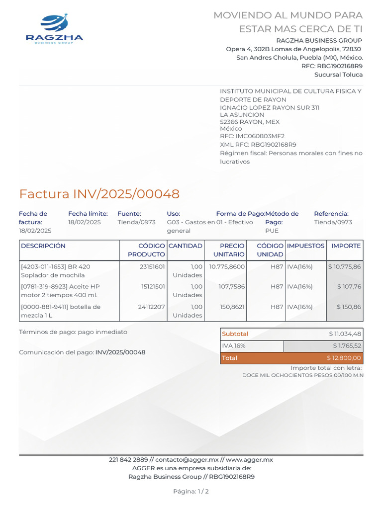 INVAG INV202500048 MX Invoice 4.0 | PDF