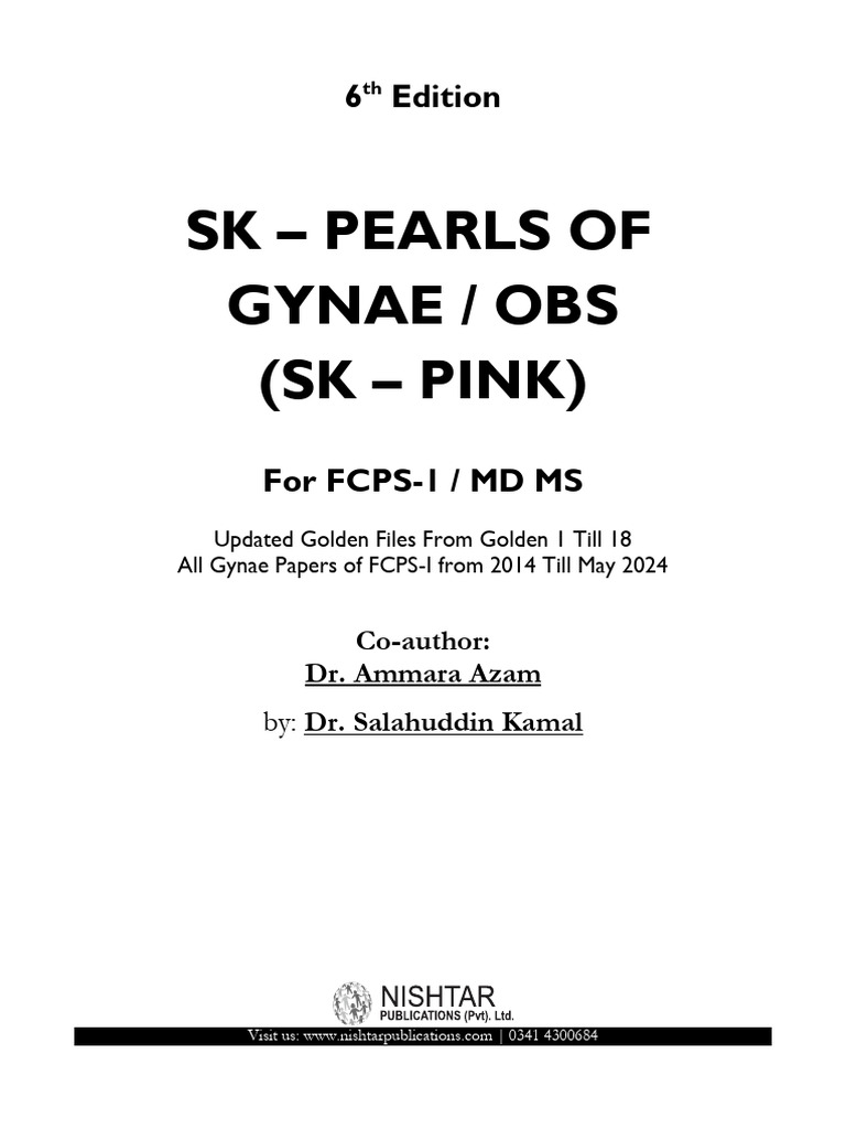 SK Pink Gynae and Obs 6th Edition | PDF | Uterus | Pelvis
