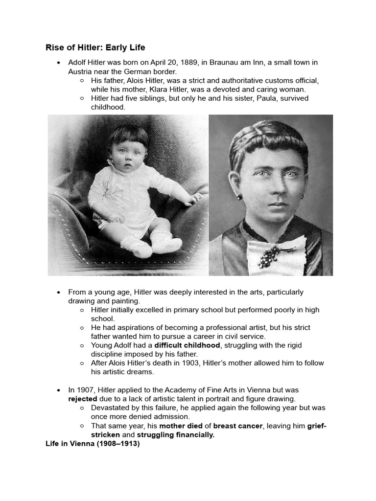 Rise of Hitler - Early Life | PDF | Adolf Hitler | Nazi Germany