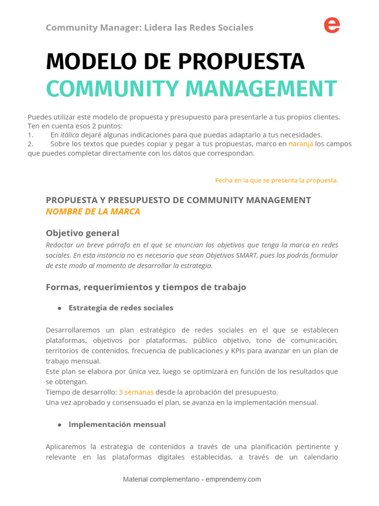 U8 - L2 - Modelo de Propuesta y Presupuesto | PDF | Facebook