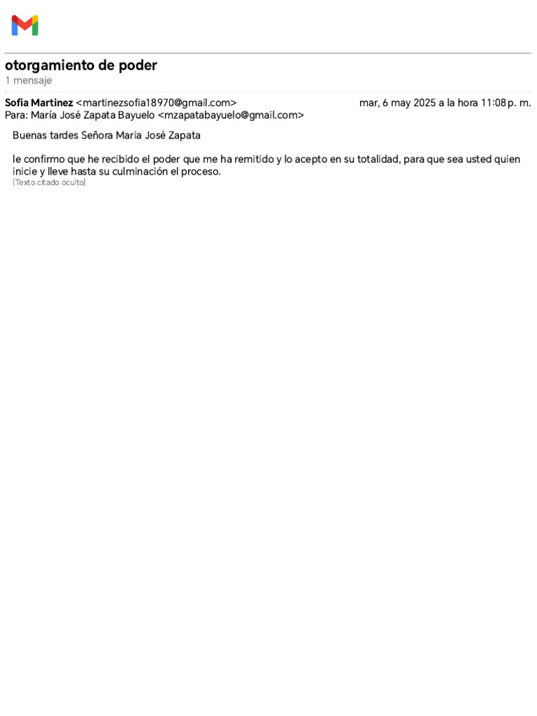 Gmail - Otorgamiento de Poder | PDF