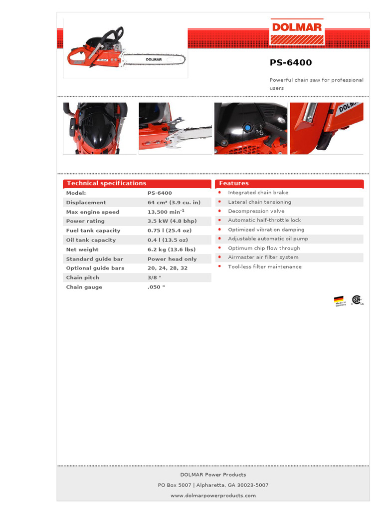 Dolmar PS-6400 | PDF