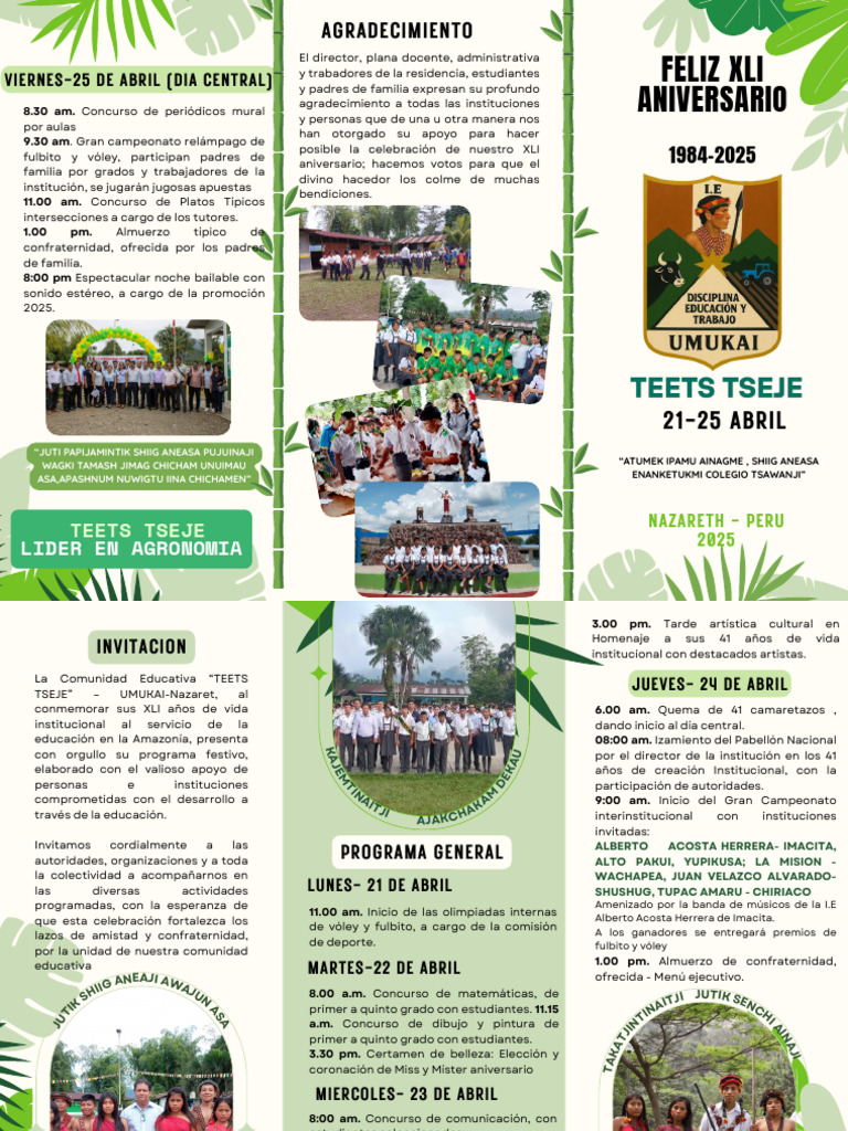 Celebración XLI Aniversario Teets Tseje | PDF