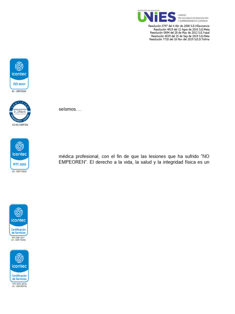 Taller Semana 1 | PDF | Hospital | Temblores