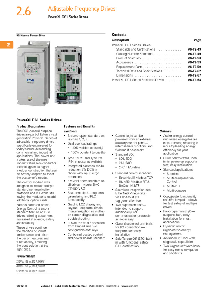 PowerXL DG1 Series Drive Overview | PDF | Programmable Logic Controller ...