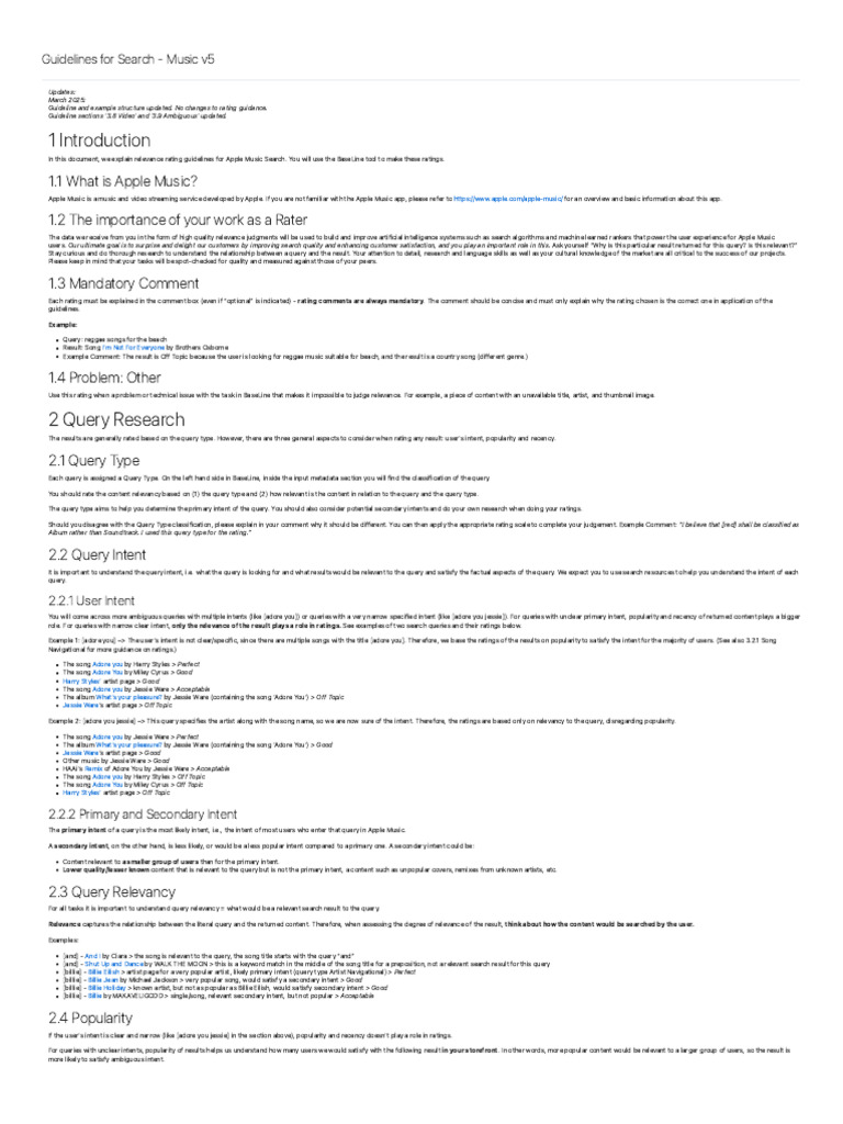 Guidelines For Search - Music v5 - BaseLine | PDF | Information Retrieval