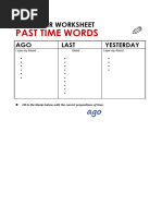 Past Time Words: Grammar Worksheet | PDF | Language Mechanics | Grammar