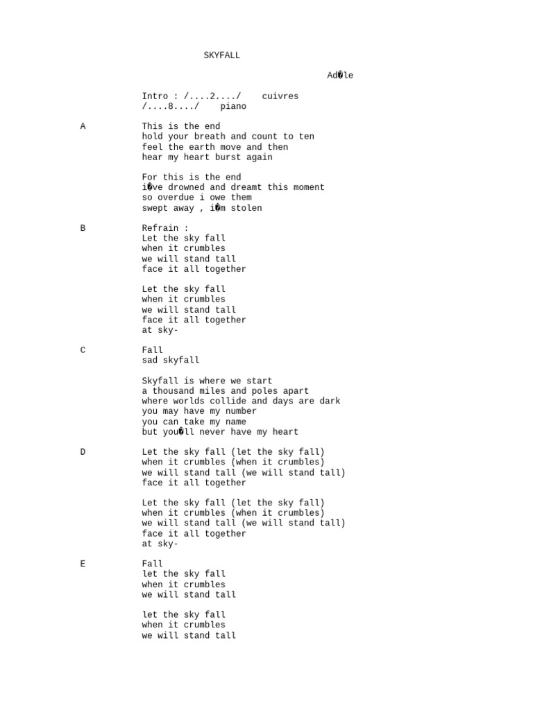 SKYFALL Textes | PDF