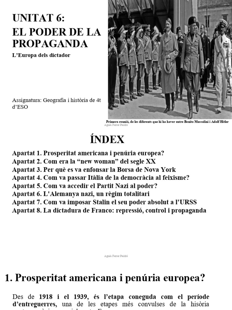 Unitat 6. El món dentreguerres | PDF