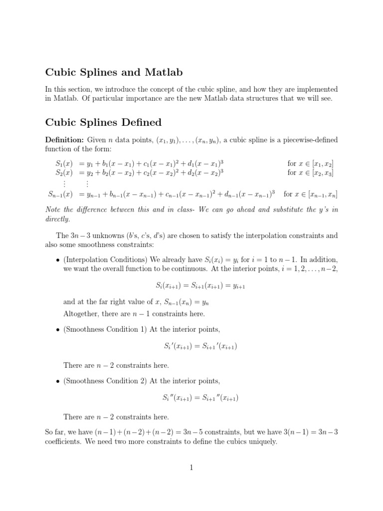 CubicSplines | Spline (Mathematics) | Mathematics Of Computing