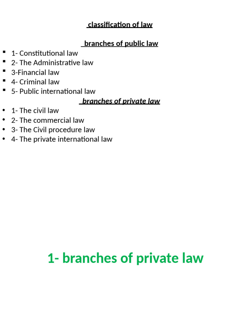 Branches of Law Privat Law | PDF | Admiralty Law | International Law