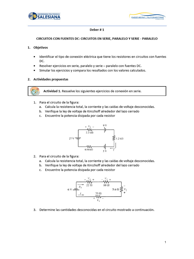 Circuitos Serie. Paralelo y Mixtos DC | PDF | Red eléctrica | Resistencia Eléctrica y Conductancia