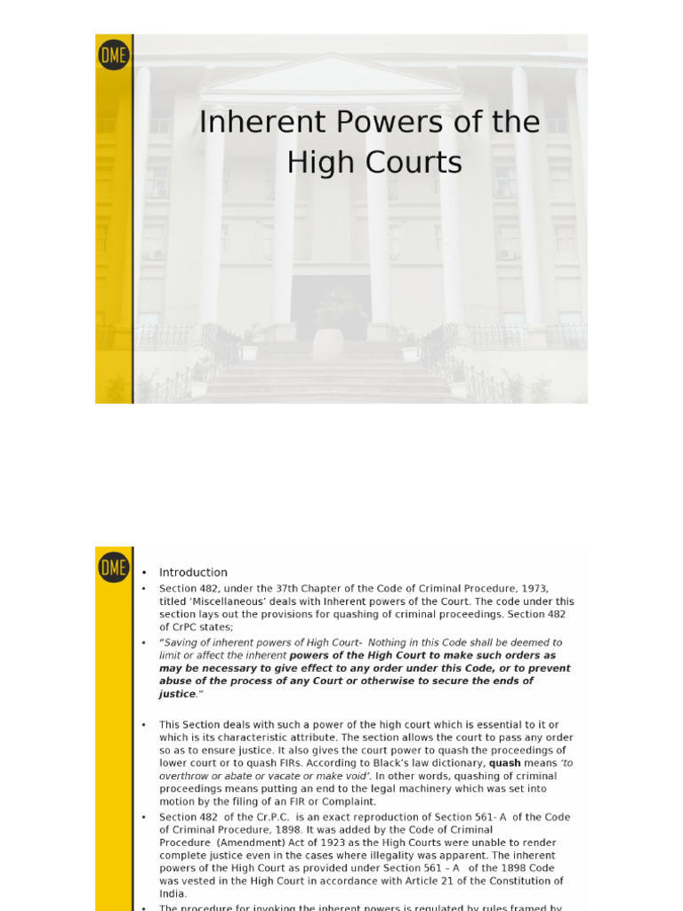 Inherent Powers of HC | PDF