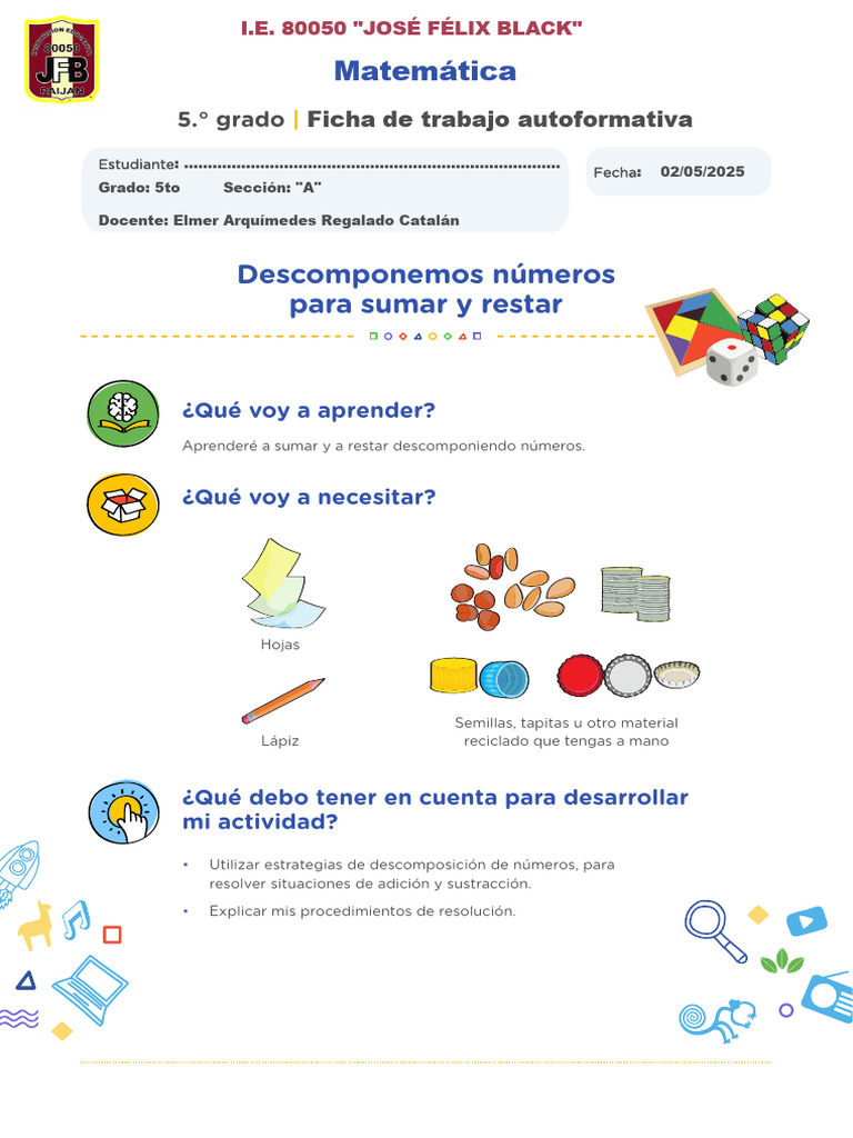 Descomponemos Numeros Sumar Restar | PDF