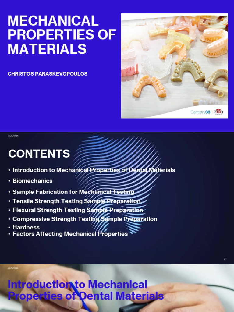 Mechanical Properties of Materials | PDF | Hardness | Dental Material