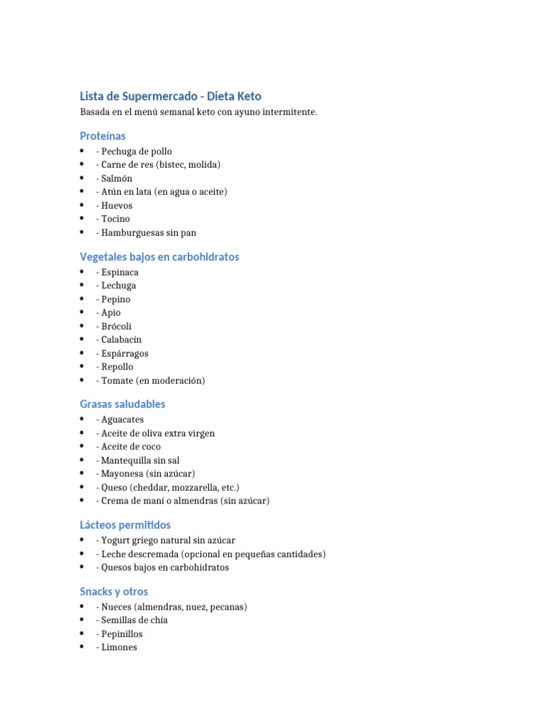 Lista Super Keto | PDF