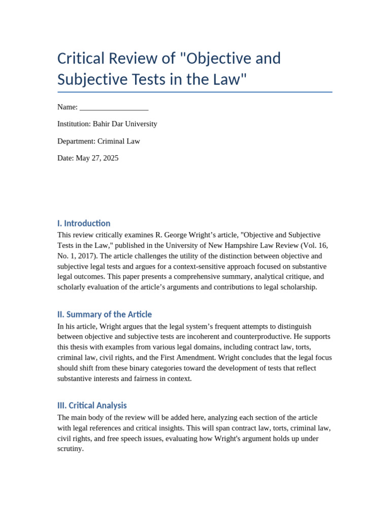 Objective_and_Subjective_Tests_Review | PDF