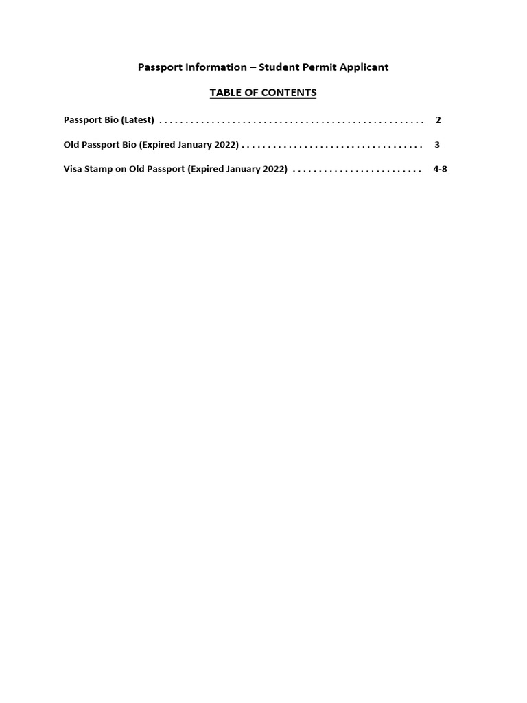 1 TOC SP Passport | PDF