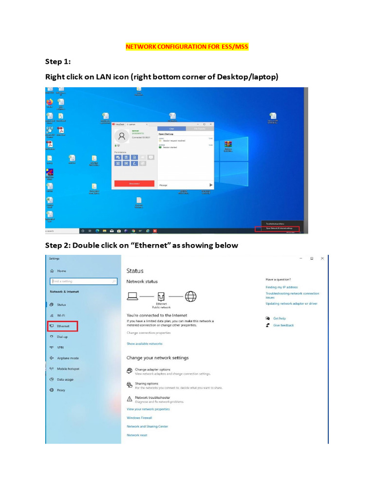 Network Configuration Steps For ESS-MSS Access | PDF
