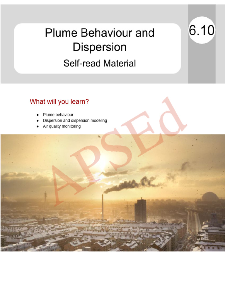 Plume Behaviour and Dispersion | PDF | Physical Sciences | Electron