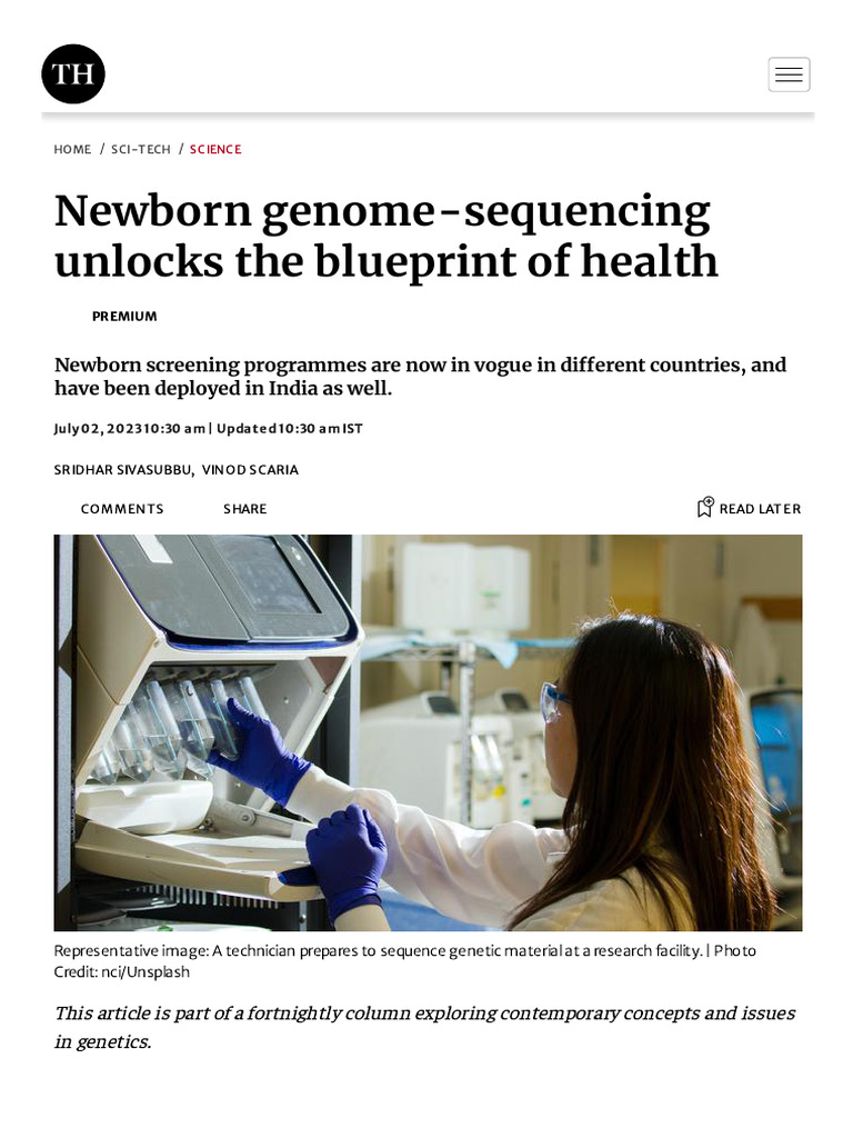 Newborn Genome Sequencing Benefits | PDF | Whole Genome Sequencing ...