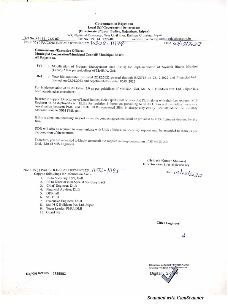 PMU - Ulb - Letter 10938 Dt. 09.02.2023 - 1 | PDF