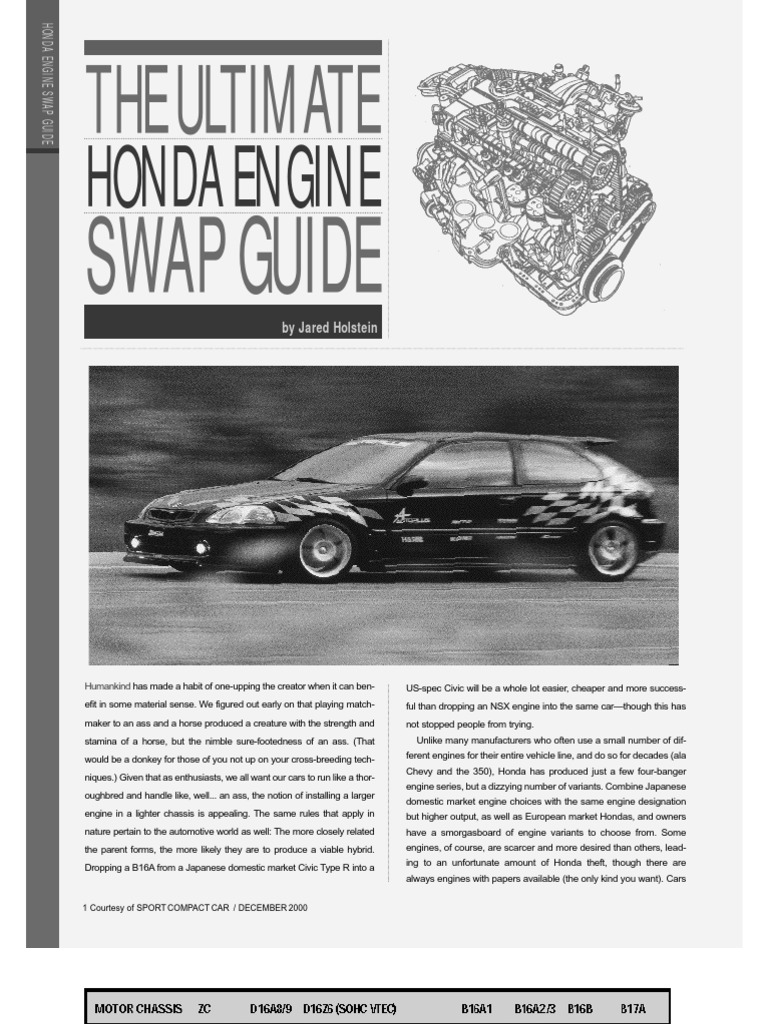 Civic Engine Swap Guide | PDF | Automotive Technologies | Car Body Styles