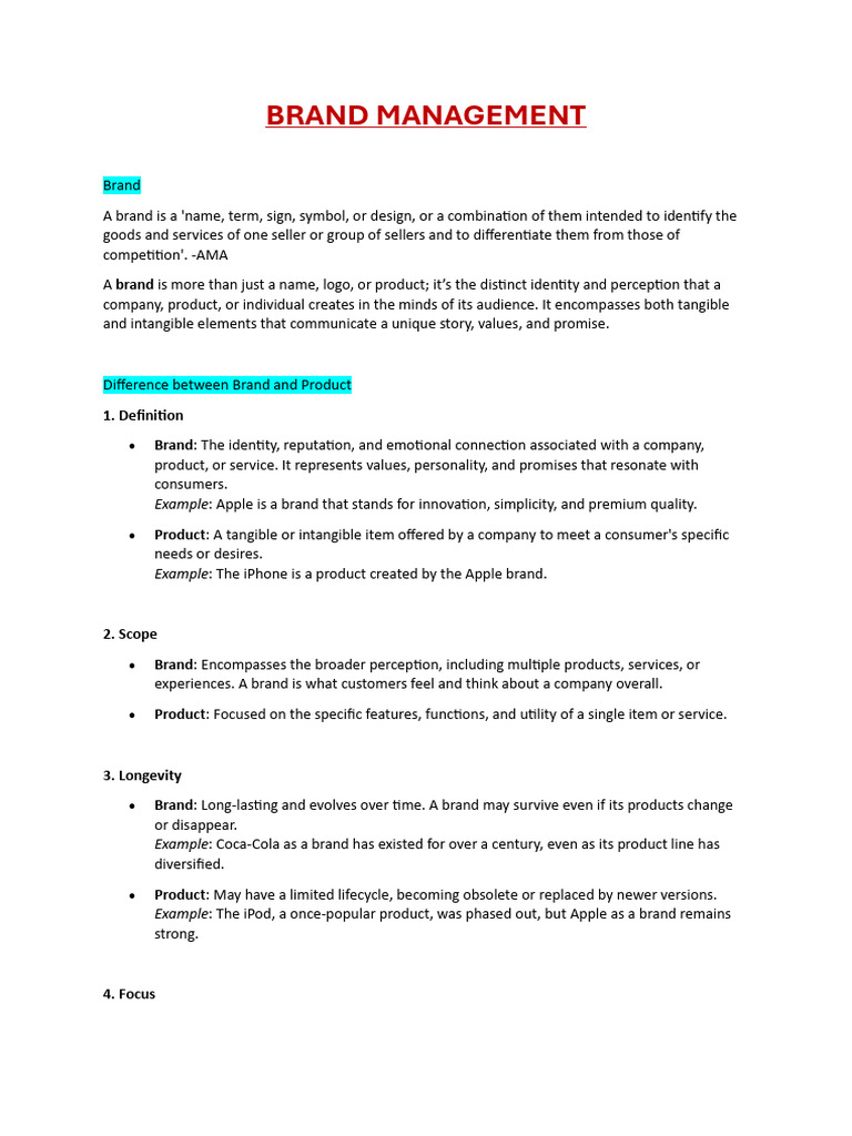 Brand Management Notes endsem | PDF | Brand | Product (Business)