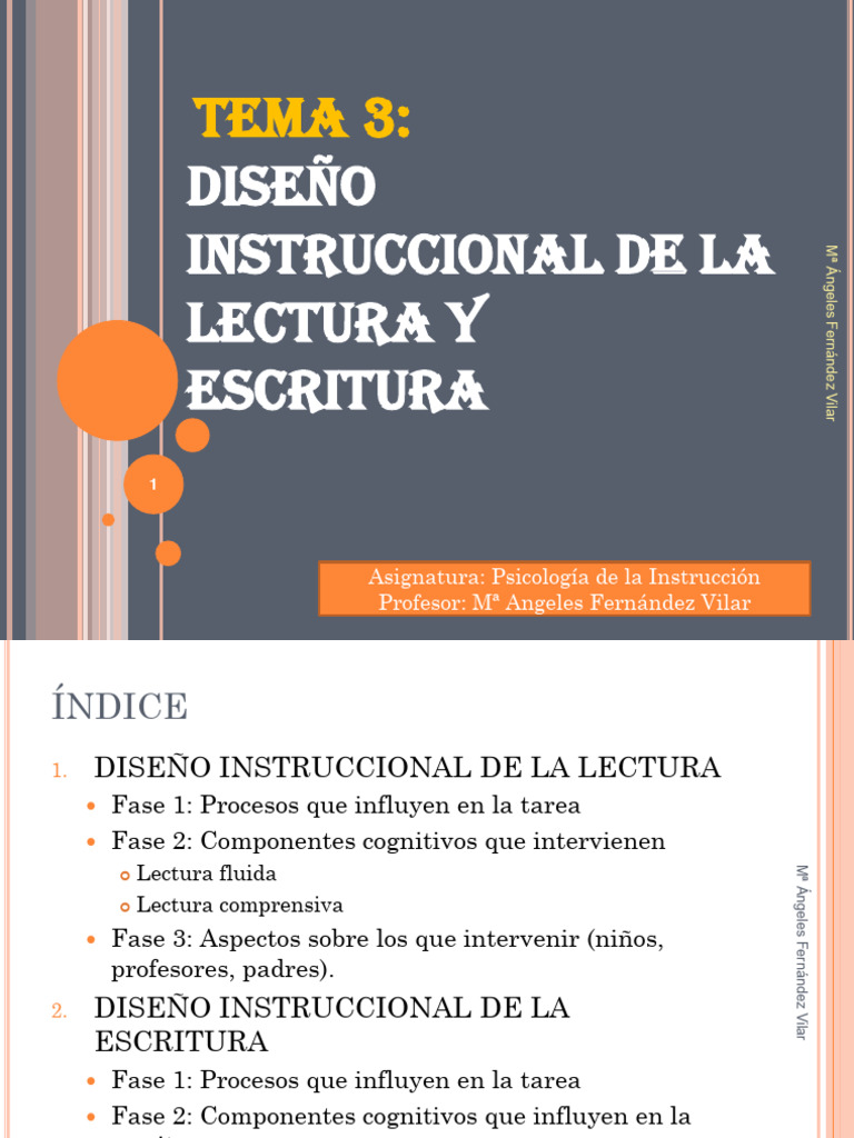 TEMA 3 Diseño Instruccional Lectoescritura | PDF | Palabra | Sílaba