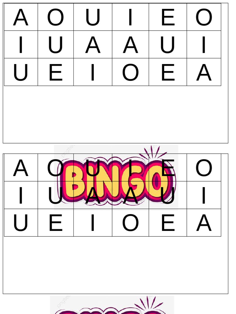Bingo de vocales | PDF