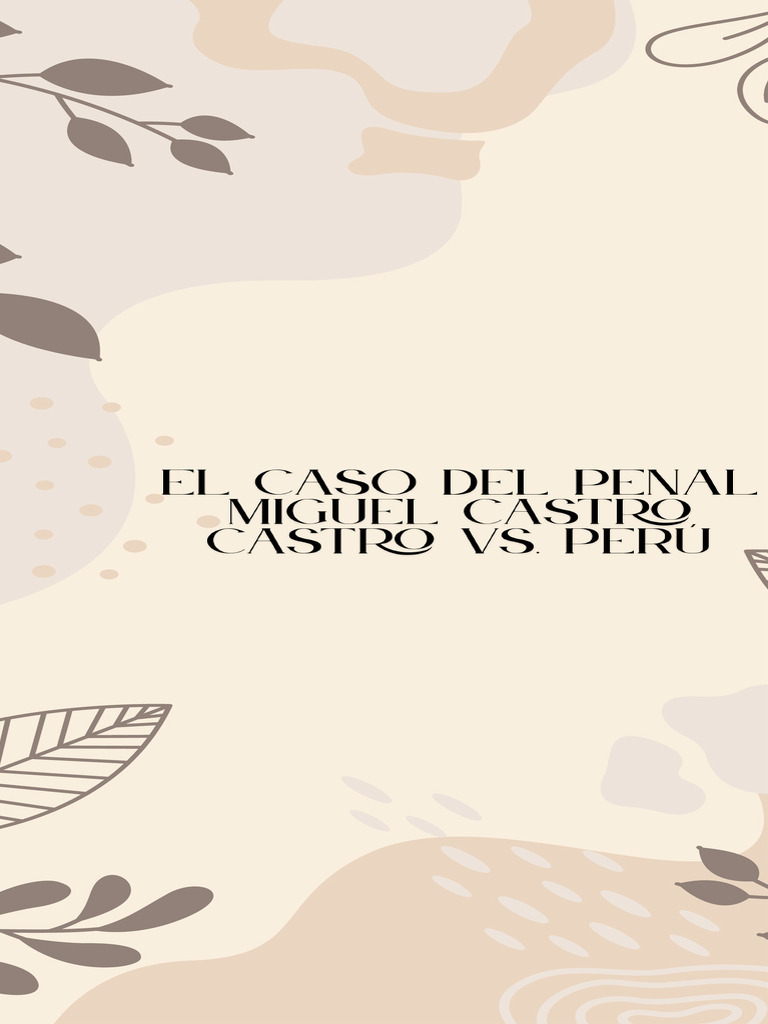 El Caso Del Penal Miguel Castro Castro vs. Perú | PDF | Violación ...